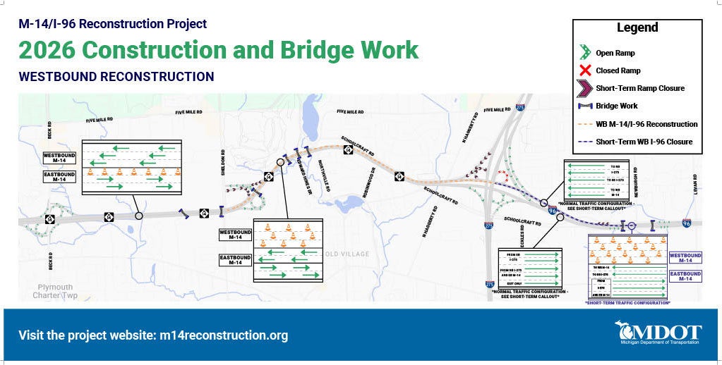 Ramp and lane closures have begun at I-275 interchange with M-14 / I-96 ...