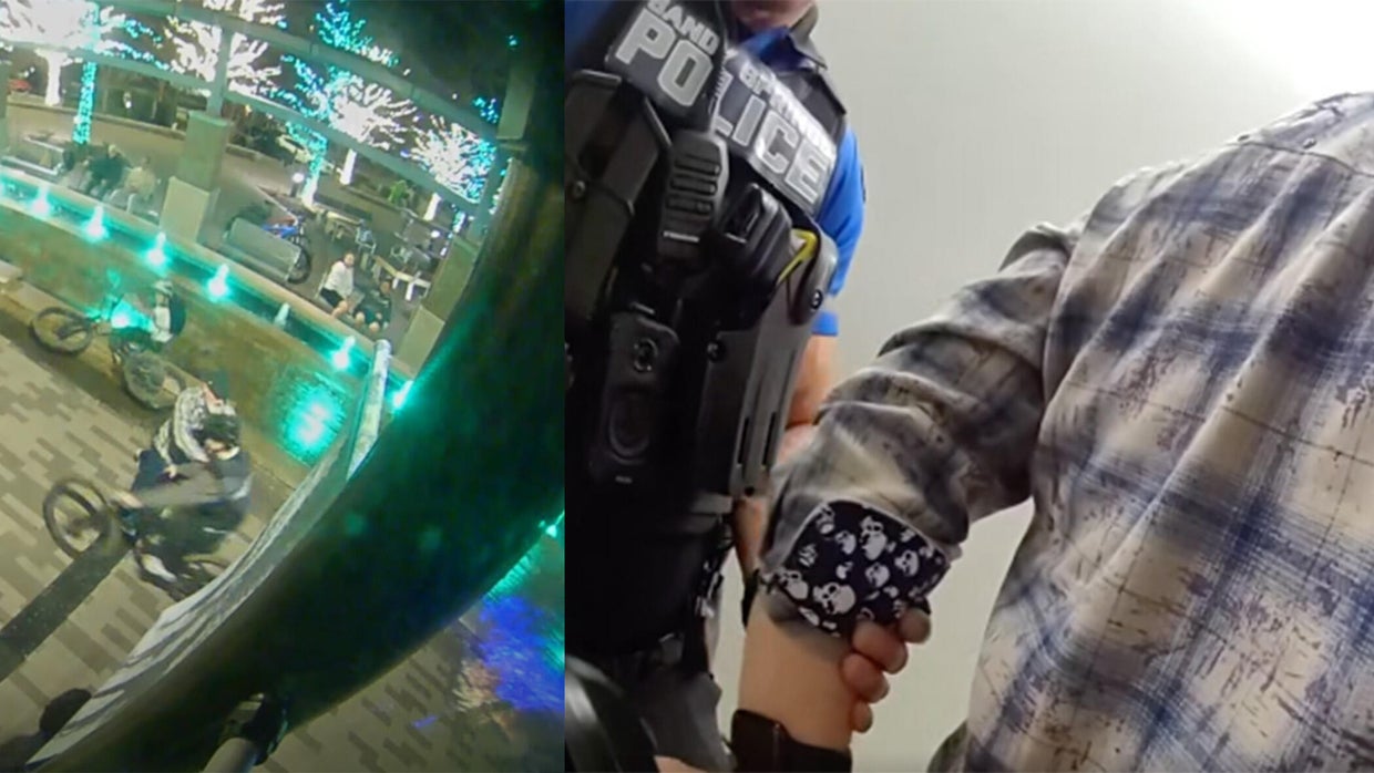 Man caught on camera shoving kids off bikes arrested at nearby concert ...