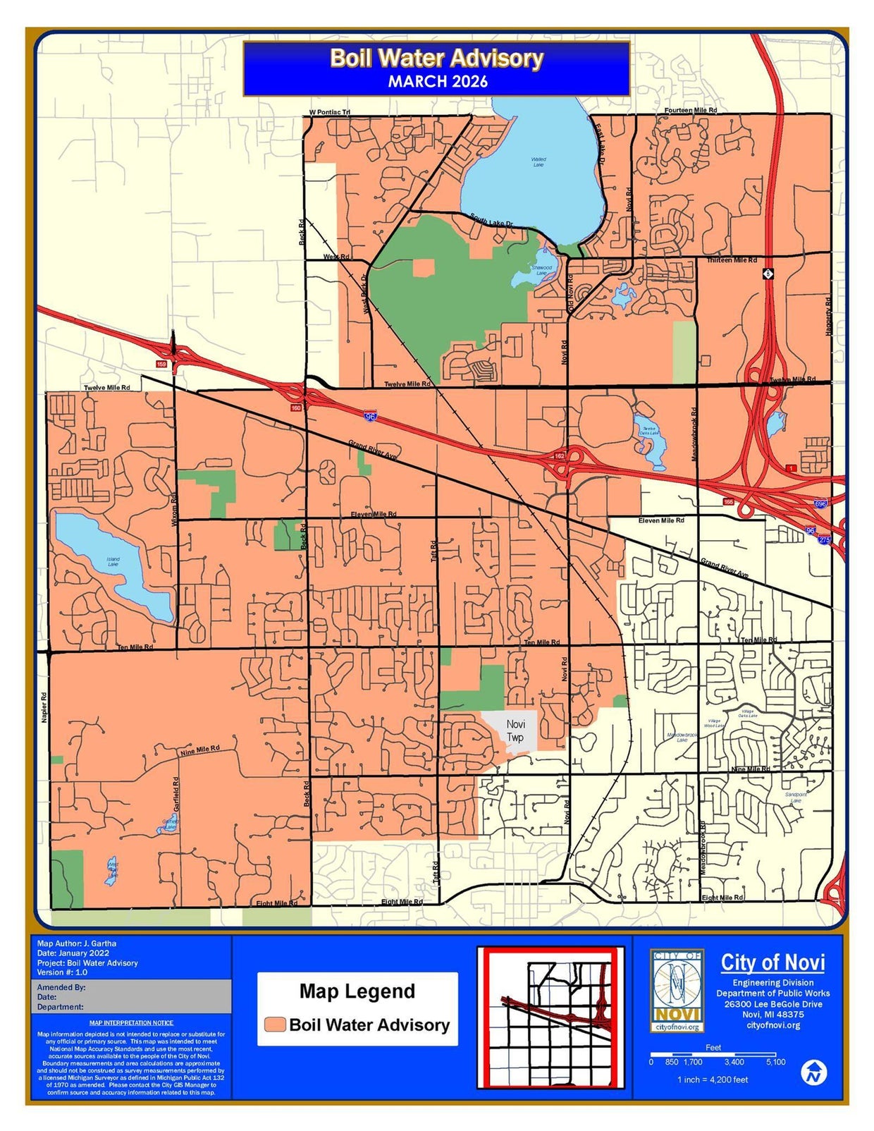 Water Main Break In Oakland County Prompts Boil Water Advisory For
