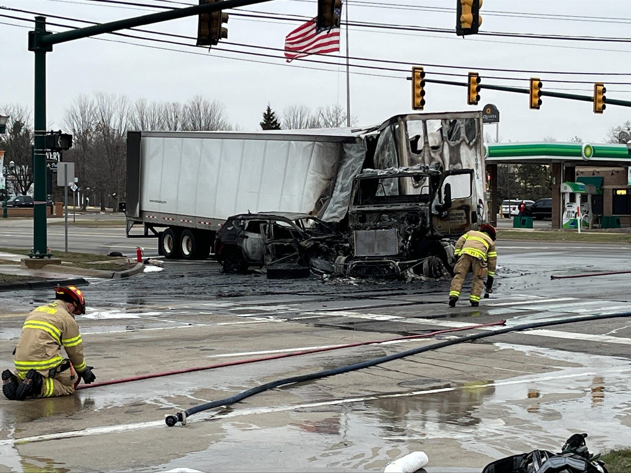 Nine people, including four police officers, injured after fiery crash ...