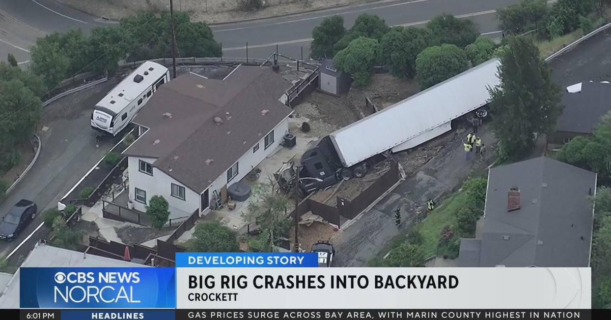 Big rig driver crashes into backyard of Bay Area home after allegedly ...