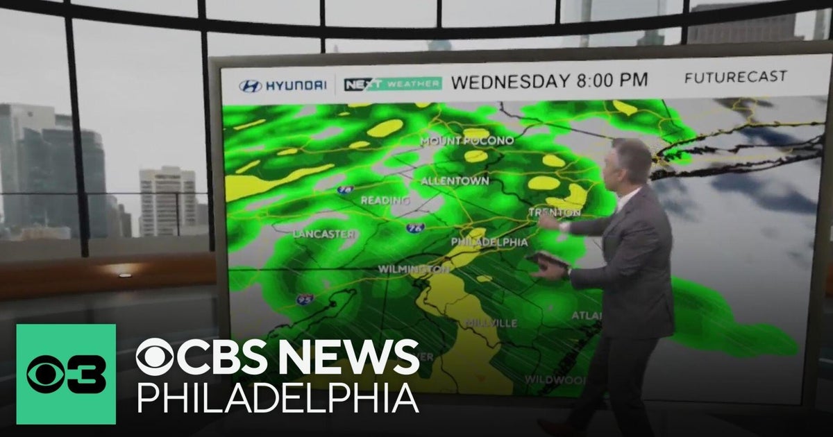 Rain hits Philadelphia region Wednesday night - CBS Philadelphia