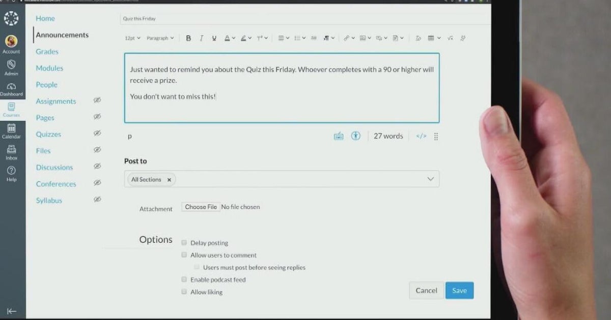Canvas online learning system restored after cyberattack - CBS Texas