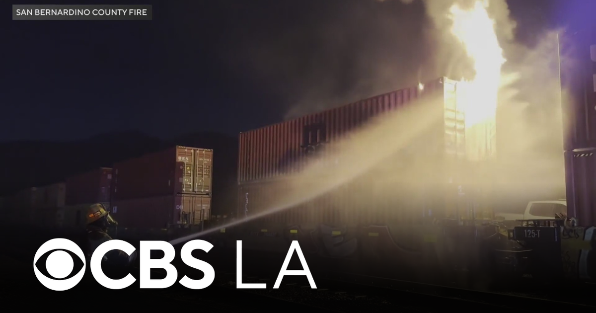 Rail car carrying lithium batteries catches fire in Southern California ...