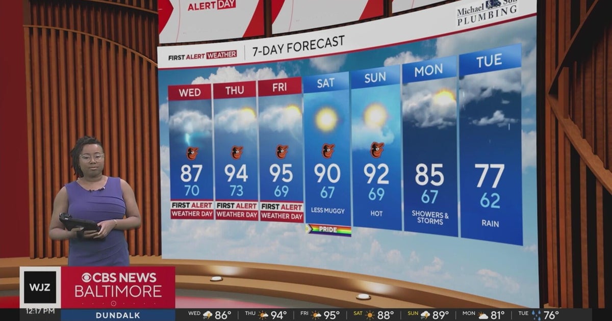Humidity and stormy weather in store for Maryland - CBS Baltimore